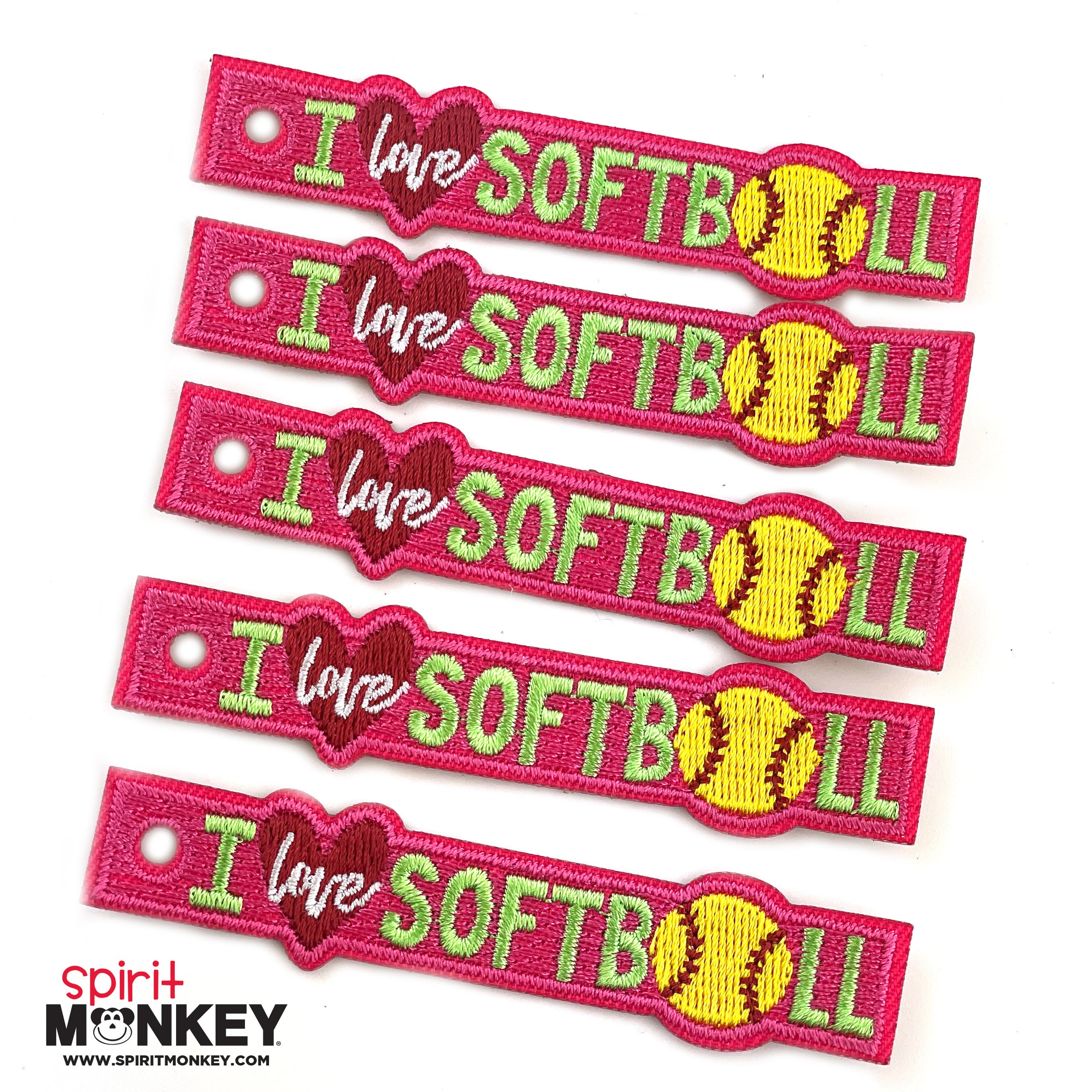I Love Softball 5-Pack Spirit Sticks® Patches | Spirit Monkey Store