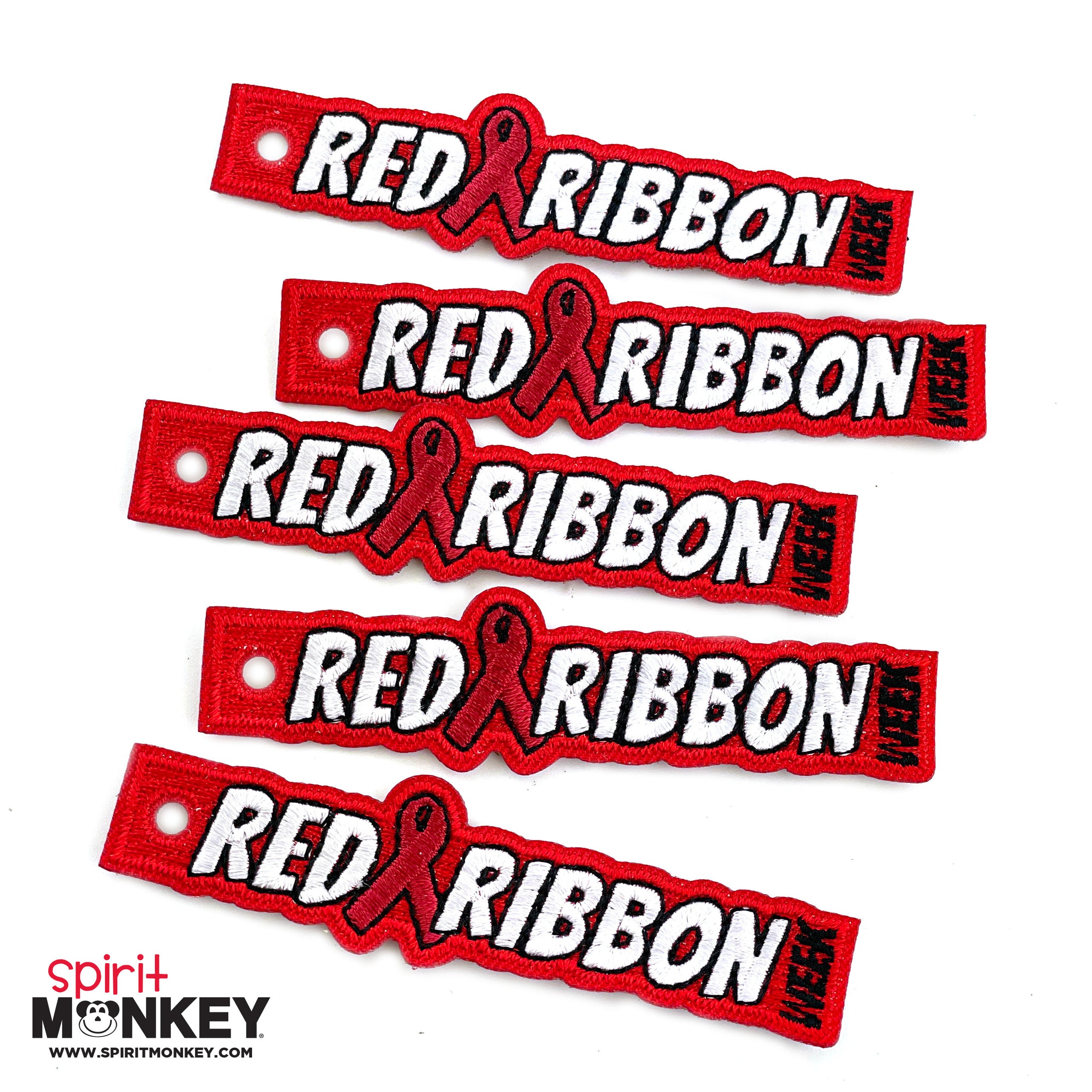 Red Ribbon Week 5-Pack Spirit Sticks® Patches | Spirit Monkey Store